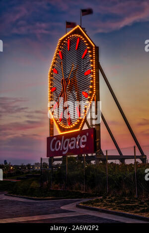 Colgate Clock and NYC Skyline Stock Photo - Alamy
