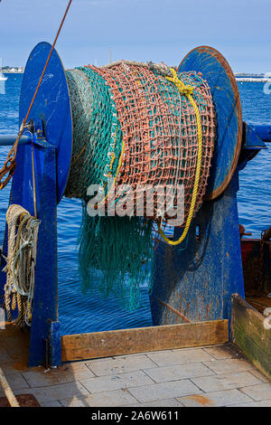 Trawler fishing nets on the dock Stock Photo - Alamy