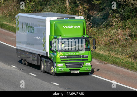 Waitrose green & white food truck delivery; Haulage delivery trucks ...