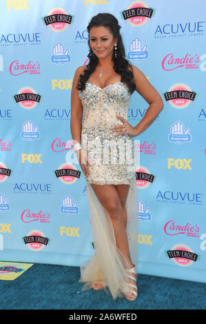 Jenni Farley aka JWoww and Paul DelVecchio aka Pauly D filming Jersey ...