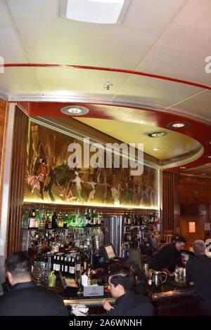 Queen Mary Observation Bar, art deco room with mural Jubilee Week by ...
