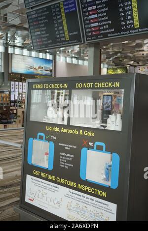 examples of check in and non check in items at Changi airport Stock ...