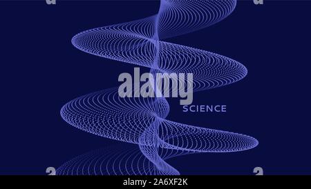 Sound waves. Big data visualization. Array with dynamic particles. Abstract grid design. 3d ...
