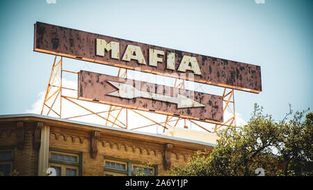 Street Sign the Direction Way to Mafia Stock Photo - Alamy