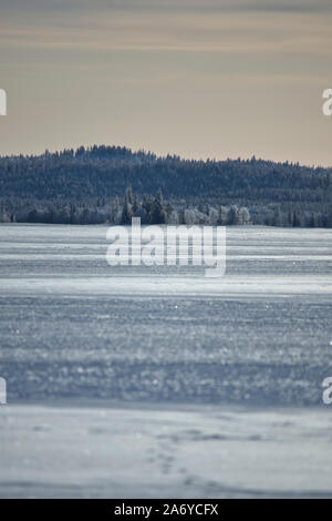 Frozen lake in Muonio, Lapland, Finland Stock Photo - Alamy