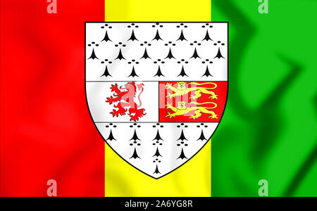 3D Flag of Carlow county, Ireland. 3D Illustration Stock Photo - Alamy