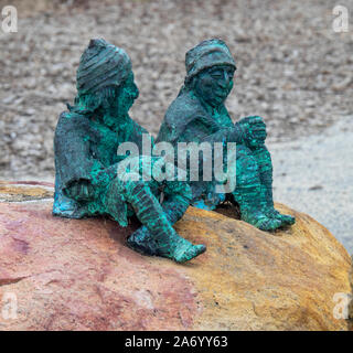 Bronze statuette in Poppykettle playground on the Corio Bay foreshore ...
