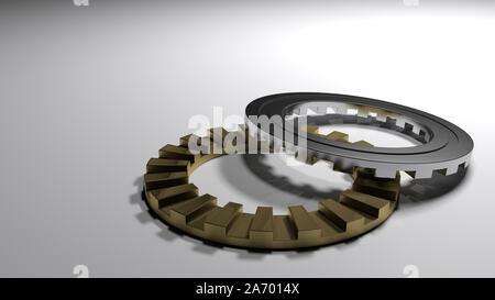 Mating gears on white background - 3D rendering illustration Stock ...