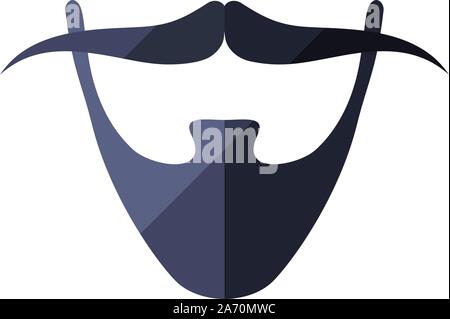 Beard flat icon with hipster mustache Stock Vector Image & Art - Alamy