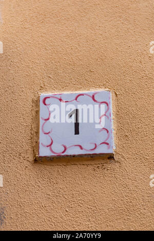 Number One Tile at House Wall Stock Photo - Alamy