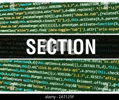 Section concept with Random Parts of Program Code. Section with ...