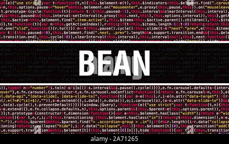 Bean text written on Programming code abstract technology background of software developer and ...