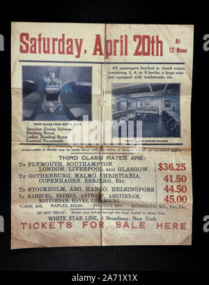 A Poster advertising the Maiden Voyage of the Titanic ( the ship of ...