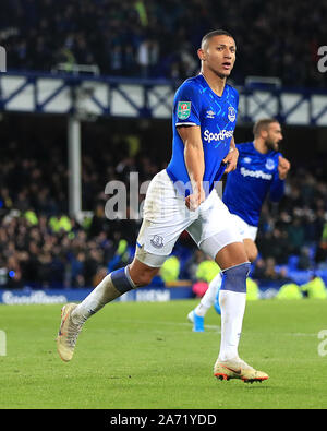Everton's Richarlison celebrates scoring his side's second goal of the ...