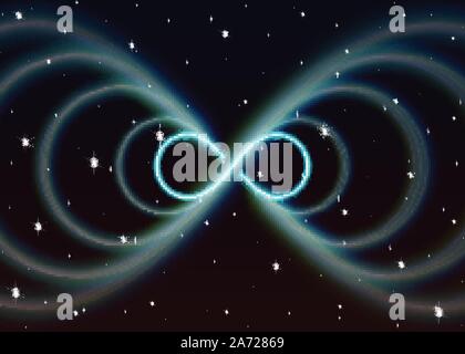 Magic infinity symbol, lemniscate or sideways eight spreads the mystic ...
