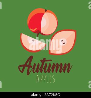 hello autumn season apples and calligraphy Stock Vector Image & Art - Alamy