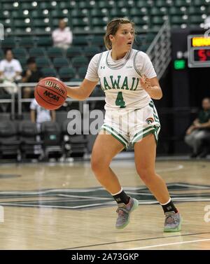October 29, 2019 - Hawai'i Rainbow Wahine guard Jadynn Alexander #15 ...