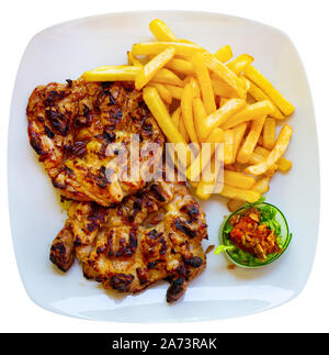 Traditional Balkan dish Pileci Batak - fillets of chicken thighs grill ...