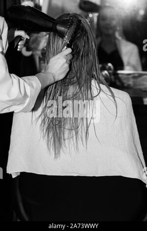 black and white interior of beauty salon Stock Photo - Alamy