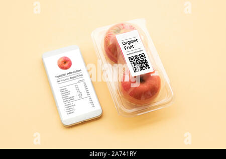 QR-code on a plant in a botanical garden. Visitors can learn more about ...