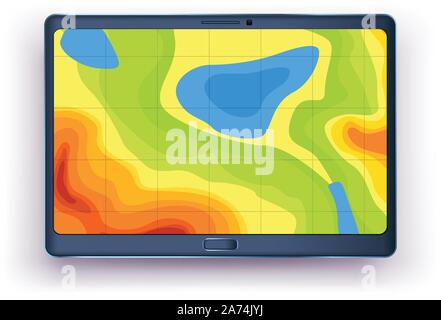 hand holding tablet with city map navigator Stock Vector Image & Art ...