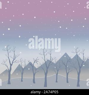 Silhouettes of Trees on subtle background. Tree Pattern. Vector ...