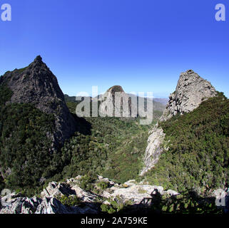 Los Roques at sunrise, La Gomera, Canary Islands, Spain Stock Photo - Alamy