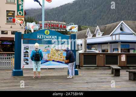 Tourist map, Ketchikan, Alaska, USA Stock Photo - Alamy