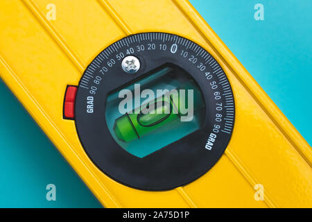 Construction level ruler display on tools store Stock Photo - Alamy