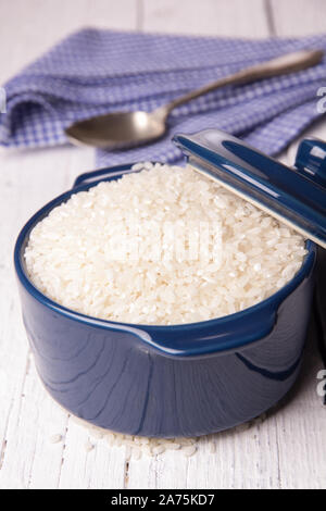 White rice in a pan before cooking Stock Photo - Alamy