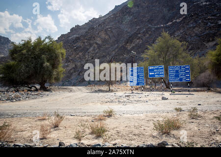 road signs in oman, middle east Stock Photo - Alamy