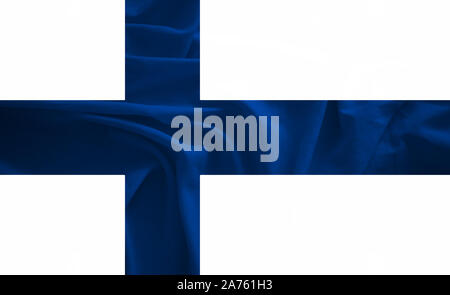 A 3d illustration of Finland map with flag colors shaded relief on ...