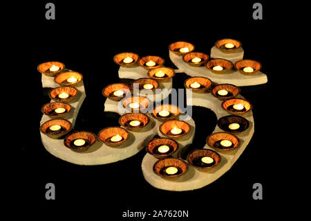 Hindu religious Swastik symbol in metal decorated on a gate of Sivagiri ...