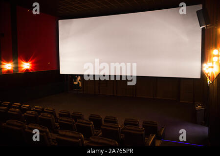 Empty hall of a multiplex cinema. No people Stock Photo - Alamy