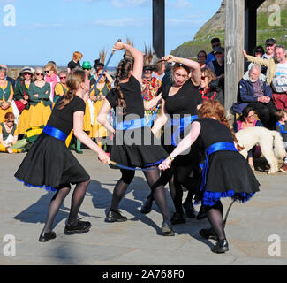 The Tower Ravens Rapper Sword Team Dancing at Whitby Folk Week, 2019 ...