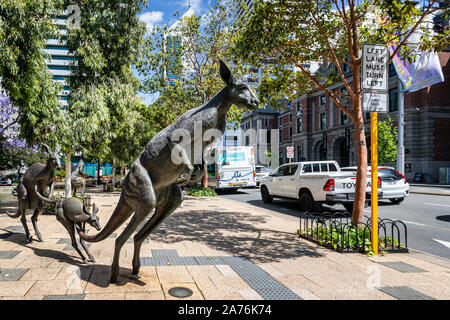 Kangaroos in the City sculptures, Perth, Western Australia Stock Photo ...