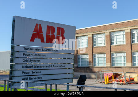 ABB company logo next to its production facility in Stone ...