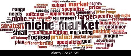 Niche market word cloud concept. Collage made of words about niche ...