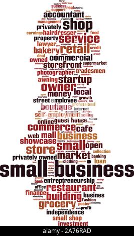 Small business word cloud concept. Collage made of words about small ...