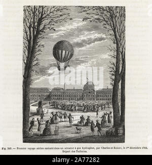 1783: First gas balloon flight Stock Photo - Alamy