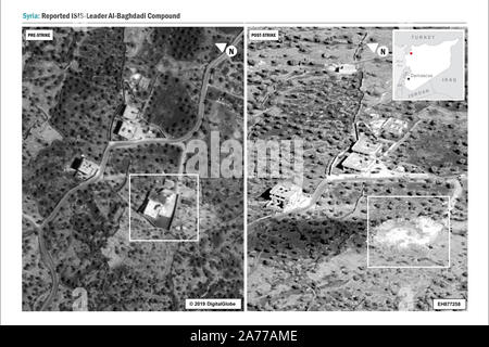 Raid on Al-Baghdadi compound in Barisha, Syria. 3d render. Secret ...