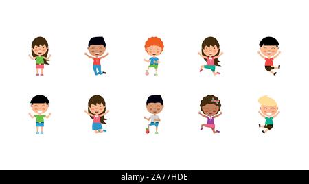 kids cartoons icon set pack, High Quality variety symbols Vector ...