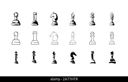 chess icon set pack, High Quality variety symbols Vector illustration ...