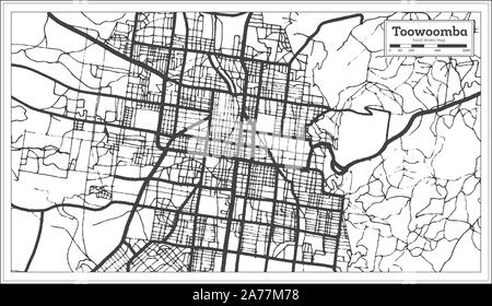 Toowoomba Australia City Map in Retro Style in Golden Color. Outline ...