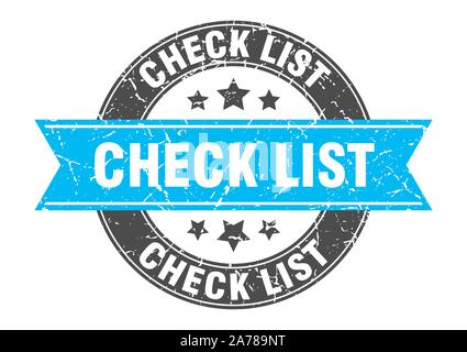 check list ribbon. check list round blue sign. check list Stock Vector ...