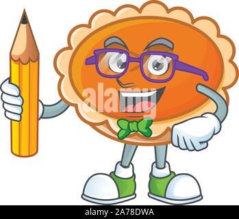 orange pie in the character with student bring book Stock Vector Image ...