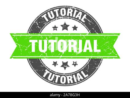 tutorial ribbon. tutorial round green sign. tutorial Stock Vector Image & Art - Alamy