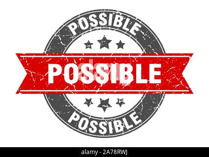 possible stamp. possible round ribbon sticker. label Stock Vector Image ...
