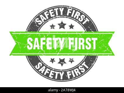 safety first label. safety first green band sign. safety first Stock ...