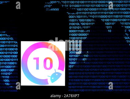 In this photo illustration, an Android logo is seen displayed on a ...